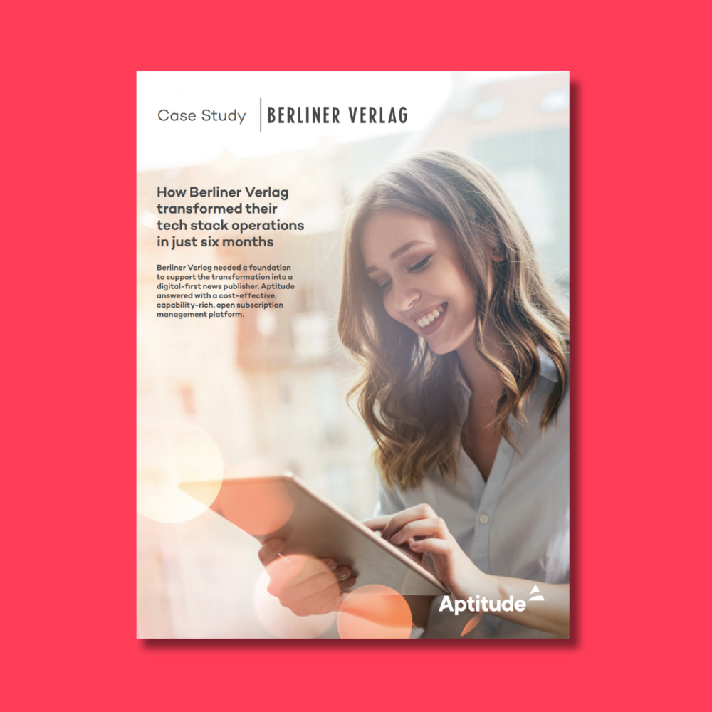 Berliner Verlag transforms revenue with Aptitude Software